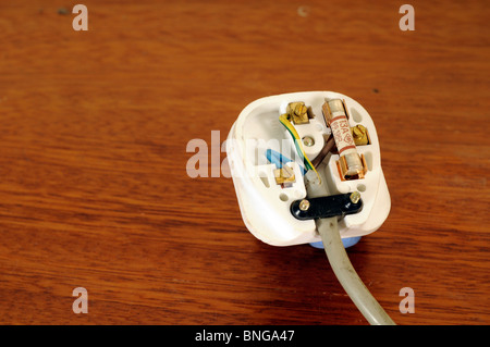 Wiring of 13 amp plug UK style Stock Photo - Alamy