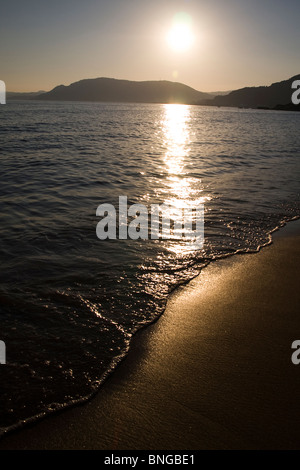 Pefkos Beach sunset Rhodes Greece Stock Photo - Alamy