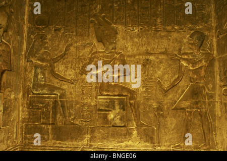 Ptolemaic temple of Hathor and Maat. Pharaoh making offerings and ...