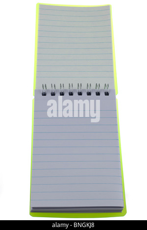 Closeup of an open spiral bound notebook Stock Photo - Alamy