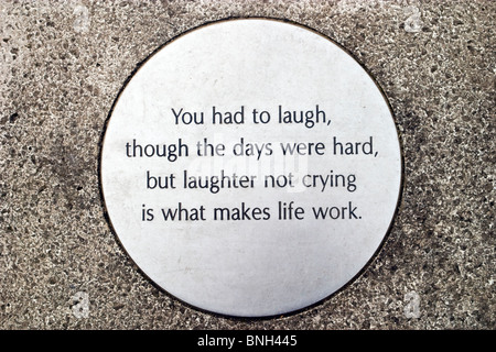 Plaque Millenium Walkway,Salford Quays,Manchester Stock Photo - Alamy