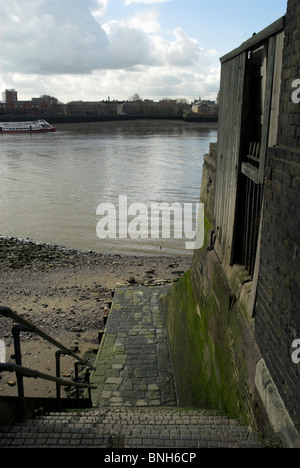 Wapping Old Stairs on River Thames. Charles Dickens, English novelist ...