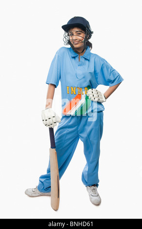 Cricketer, studio shot on white background Stock Photo - Alamy