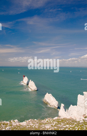 The chalk stacks of The Needles, Isle of Wight, England Stock Photo - Alamy