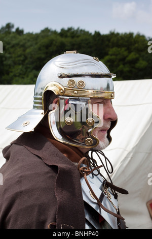 A Roman Helmet at a reenactment in Northampton Stock Photo - Alamy