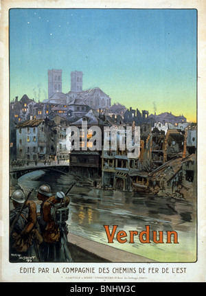 Verdun, France, First World War, River, Bell Tower, Quay, Front, Post ...