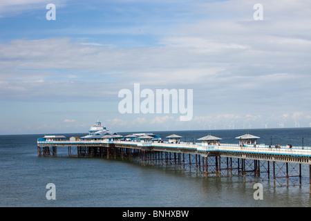 Llandudno Pier, Llandudno, North Wales. With the Rhyl Flats offshore ...
