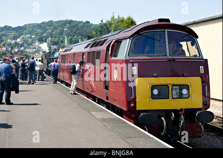 The preserved 'Western' class diesel locomotive on the West Somerset ...