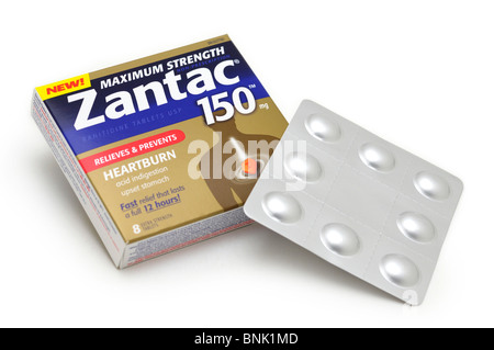 Zantac Heartburn Acid Indigestion Ranitidine tablets box packet remedy ...