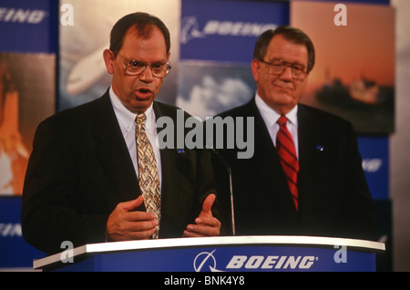 Harry Stonecipher, CEO of airplane manufacturer McDonald Douglas with ...