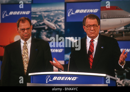 Harry Stonecipher, CEO of airplane manufacturer McDonald Douglas with ...