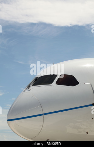 The nose of the new Boeing 787 Dreamliner jet aircraft Stock Photo - Alamy