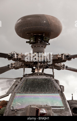 Rotor head and radar dome of an Apache attack helicopter at Middle ...