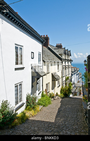 colourful street in Clovelly Cornwall England Stock Photo - Alamy
