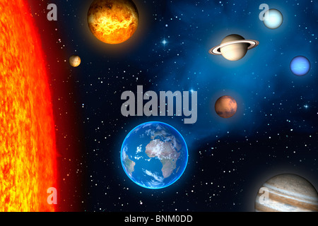 An illustration of our solar system Stock Photo - Alamy