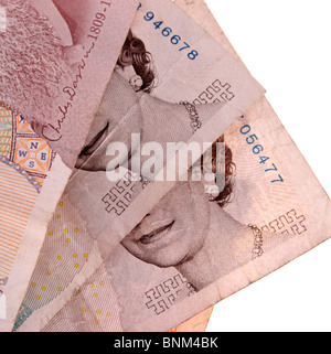 Wad of bank notes in British Sterling currency in brown envelope Stock ...