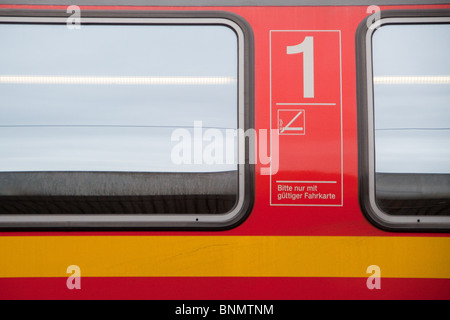German Deutsche Bahn First Class rail carriage Stock Photo - Alamy