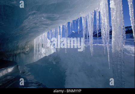 Icicles Hanging from Iceberg on Spencer Lake KP Alaska Stock Photo - Alamy