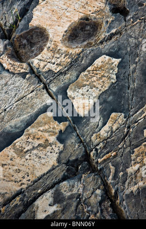 Close up of a rock striation on the side of a mountain Stock Photo - Alamy