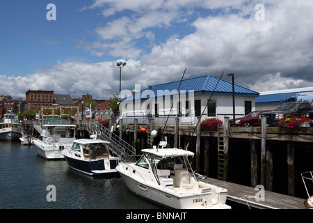 Portland, Maine waterfront with Long Wharf pier, a departure point for ...