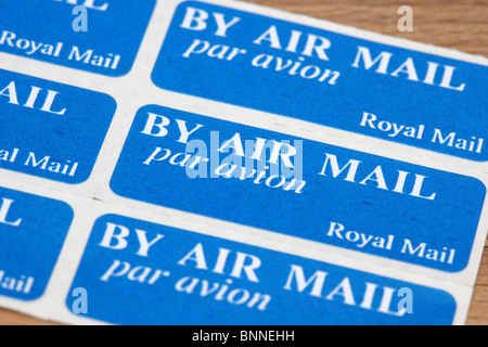 Royal Mail Air Mail Stickers Par Avion Labels Airmail Stock Photo - Alamy