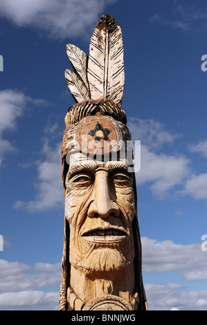 wooden Indian Statue Little Lake Wakefield Michigan USA America United ...