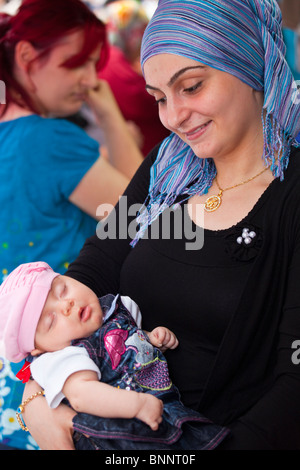 Turkish Mother and young child Stock Photo - Alamy