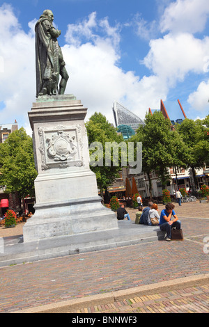 Square Het Plein With The Statue Of Willem Von Oranje, Skyscrapers At ...