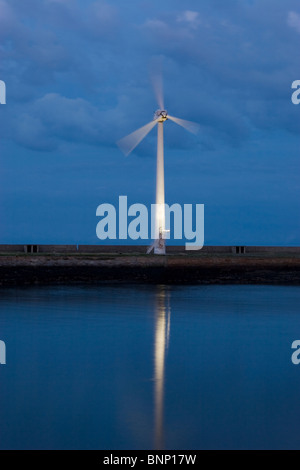 Wind power turbines on the Northumberland coast, UK Stock Photo - Alamy