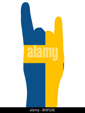 Swedish finger signal Stock Photo - Alamy