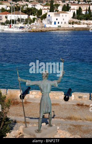 Old cannons at Faros area, old port, Spetses town, Spetses island ...