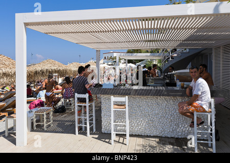 Beach Bar on Elli Beach in Rhodes Town, Rhodes, Greece Stock Photo - Alamy