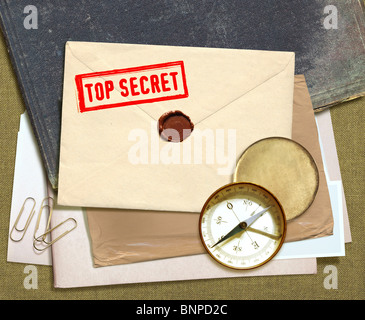 dorsal view of military top secret folder with stamp Stock Photo - Alamy