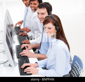 Positive customer service agents at work Stock Photo - Alamy