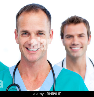two young doctors, isolated on white background Stock Photo - Alamy