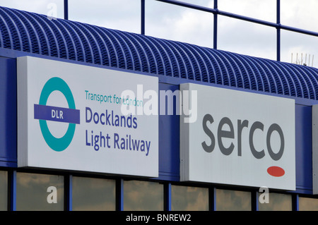 Serco offices and Dockland Light Railway train depot Stock Photo - Alamy