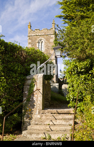 Lantern and tower at Manaccan Church, Cornwall, UK Stock Photo - Alamy