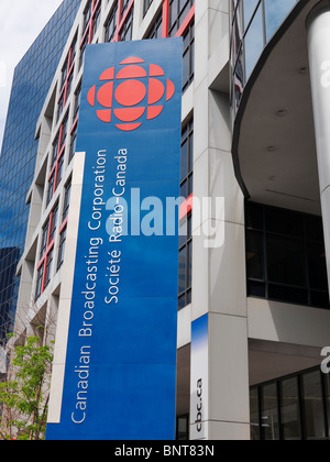CBC (Canadian Broadcasting Corporation) logo atop of their headquarters ...