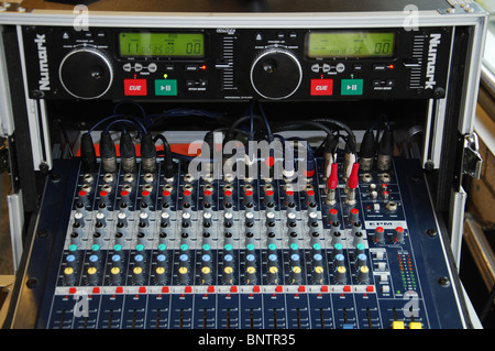 A sound mixing board at a music gig Stock Photo - Alamy