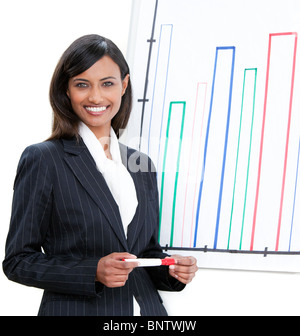 Afro female business consultant interacting with client over phone and ...