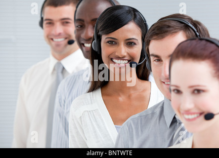 Multi-ethnic customer service representatives Stock Photo - Alamy