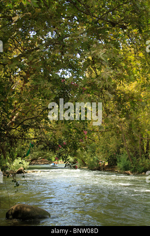 Israel, Upper Galilee, Hazbani River (AKA Snir River) a tributary of ...