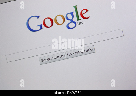 screen capture of search engine Google UK homepage Stock Photo ...