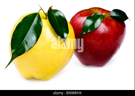 object on white - food apple close up Stock Photo - Alamy