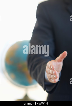 business man hand extended to handshake isolated on white background ...