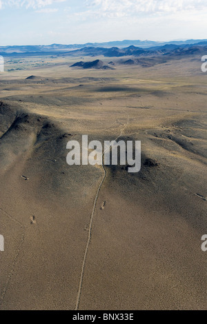 aerial photograph desolate road through desert Nevada Stock Photo - Alamy