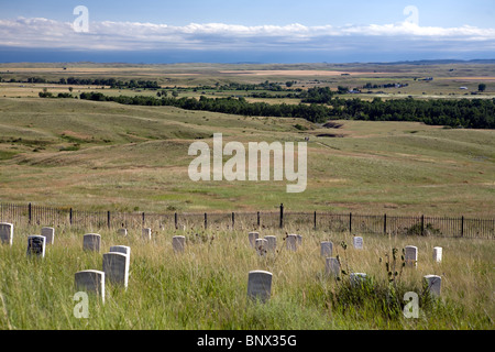 Marker at the spot where General Custer died at Little Big Horn ...