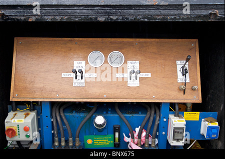 An open operation control box at the Caledonian Canal close to Fort ...
