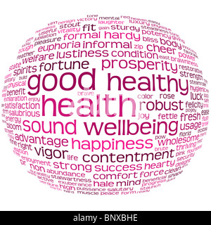 good health and wellbeing tag or word cloud Stock Photo - Alamy