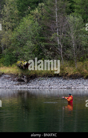 Fly fishing in the Tashish River in the Tashish Kwois Regional Park, on ...